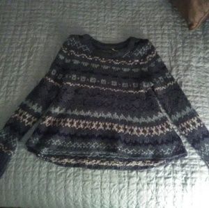 Free People | Sweaters | Free People Gree Pattern Sweater | Poshmark